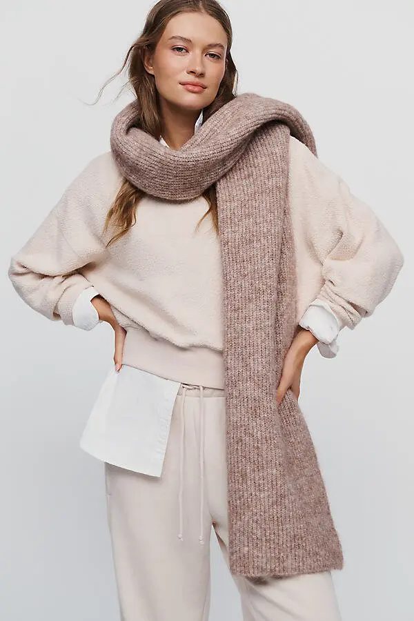 Anthropologie The Cloud Soft Knit Scarf - Tan