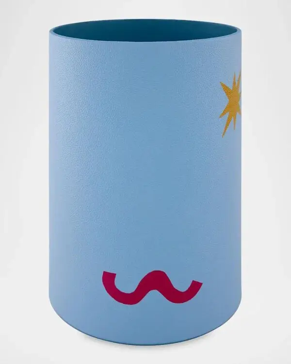 Jonathan Adler Playa Leather Waste Basket