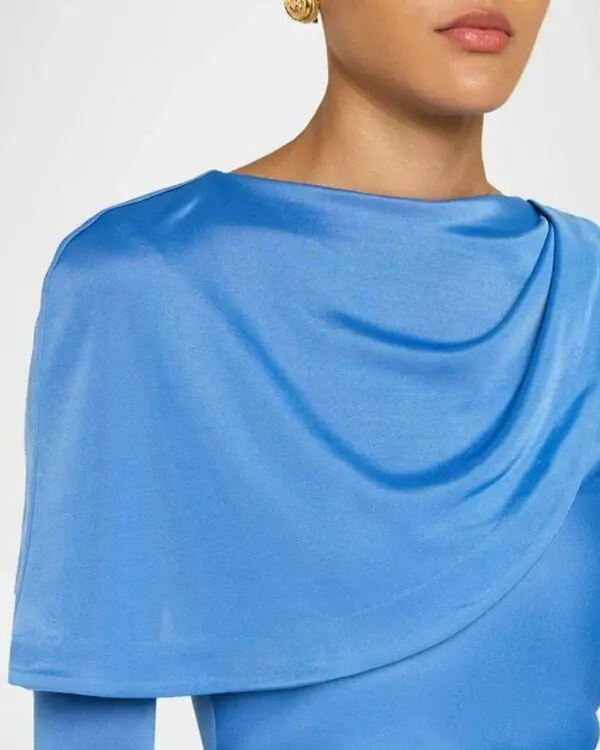 Rebecca Vallance Regent Draped Long-sleeve Mini Dress