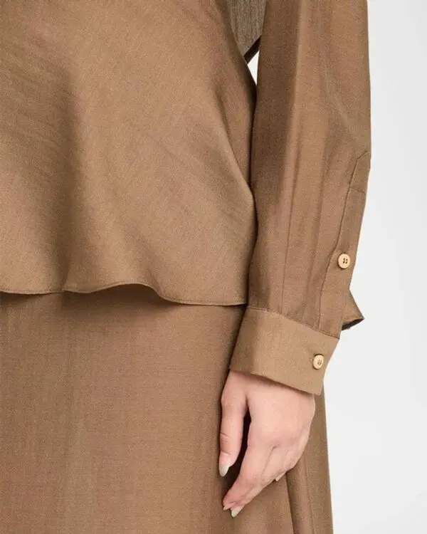 THE GARMENT Eleanor Draped Asymmetric Midi Skirt