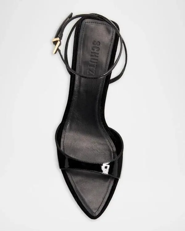 Schutz 100mm Elodie Patent Leather Wedge Sandals