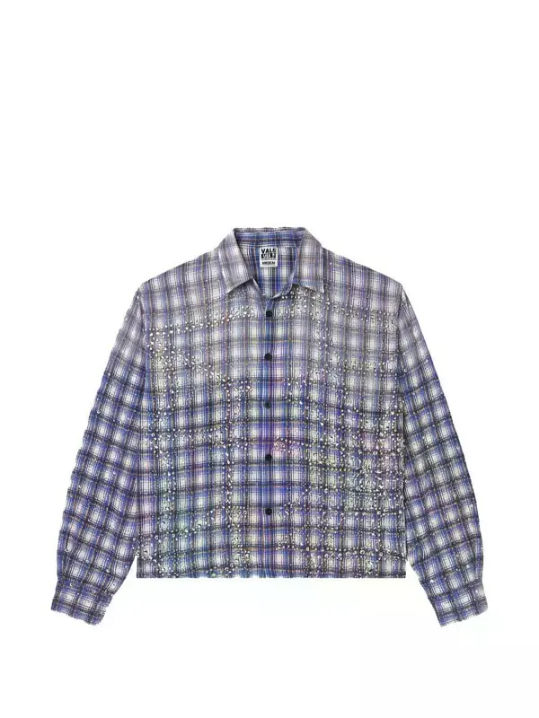 VALE FOREVER Crystal-embellished Checked Shirt