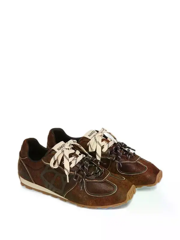 NAKED WOLFE Lightning Distressed-leather Sneakers