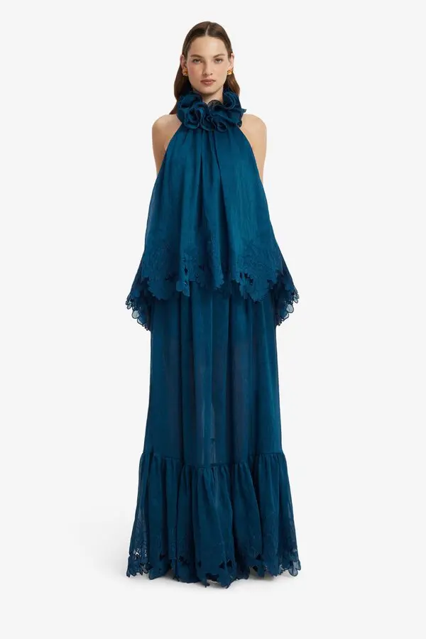 LEO LIN Floria Appliqué Maxi Skirt