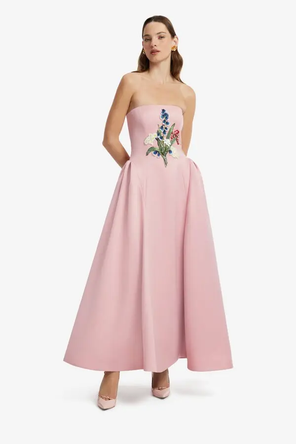 LEO LIN Viola Embellished Bustier Maxi Dress