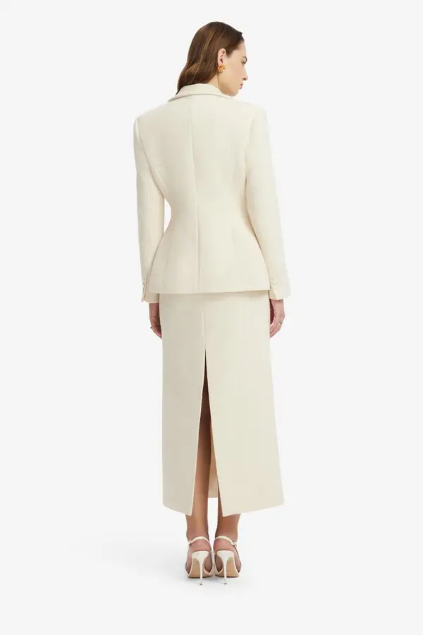 LEO LIN Lisa Appliqué Tweed Fitted Blazer