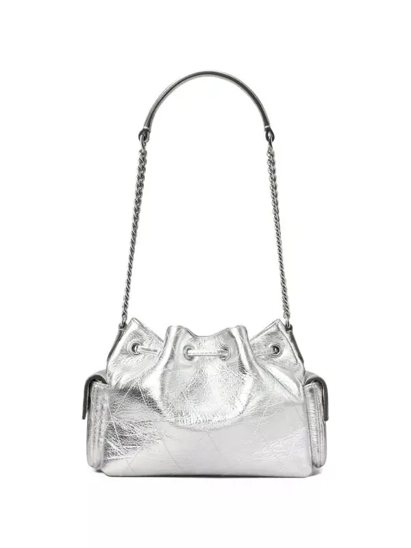 Tory Burch Charlie Quilted Metallic Mini Drawstring Shoulder Bag