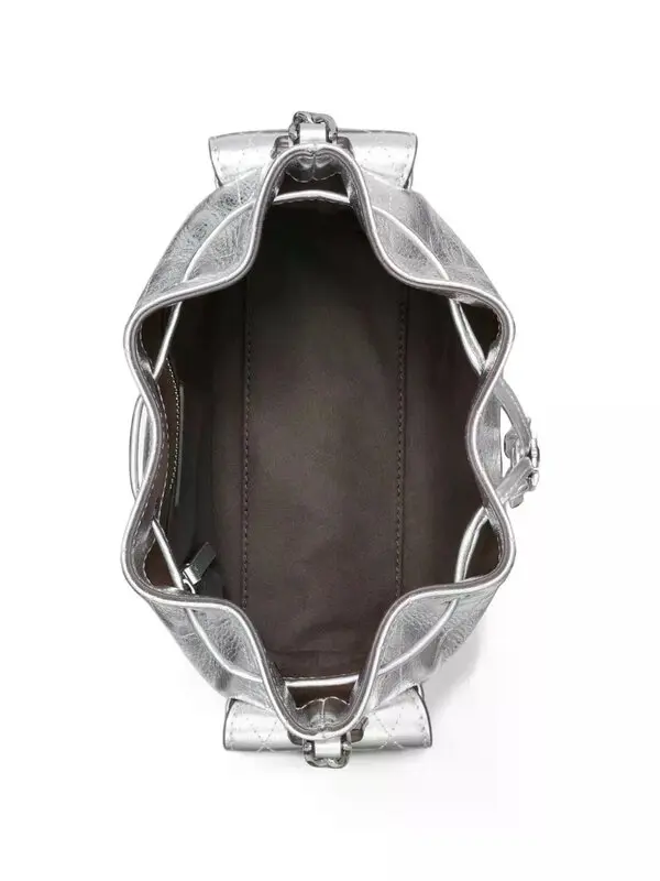 Tory Burch Charlie Quilted Metallic Mini Drawstring Shoulder Bag