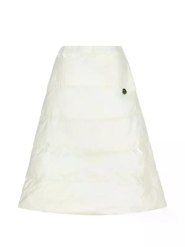 Moncler Reversible Wool Twill Padded Midi Skirt - Neutrals