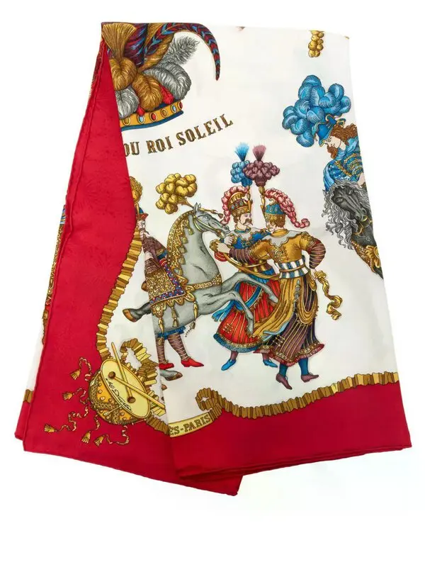 Hermès 1990-2000 Les Fetes Du Roi Soleil Silk Scarf 90 Scarves - White