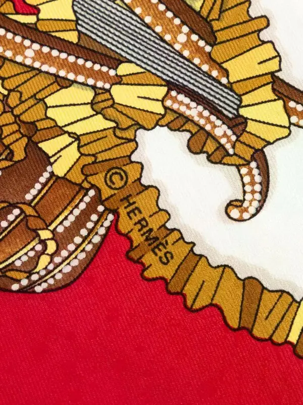 Hermès 1990-2000 Les Fetes Du Roi Soleil Silk Scarf 90 Scarves - White