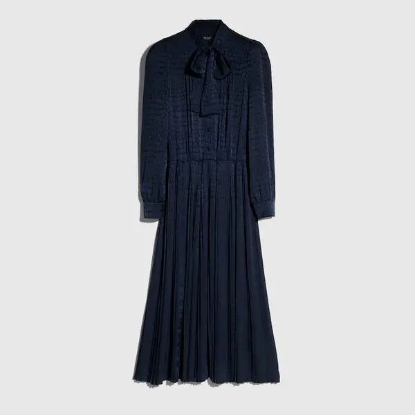 Gucci Animalier Silk Jacquard Chemisier Dress - Blue