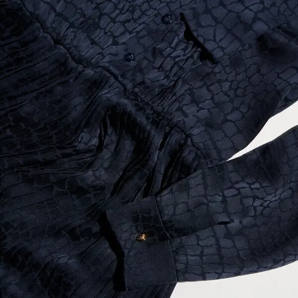 Gucci Animalier Silk Jacquard Chemisier Dress