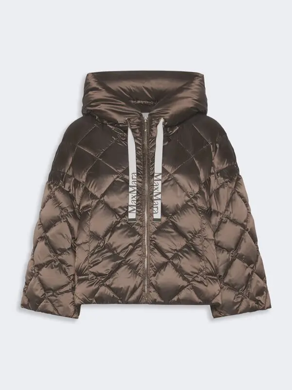 Max Mara Cape-style Puffer In Water-repellent Iridescent Plain-weave Fabric