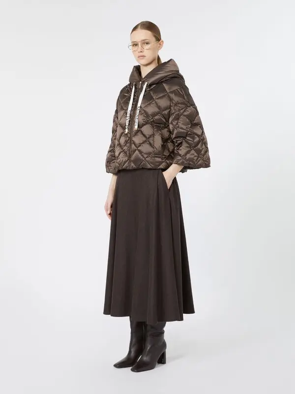 Max Mara Cape-style Puffer In Water-repellent Iridescent Plain-weave Fabric