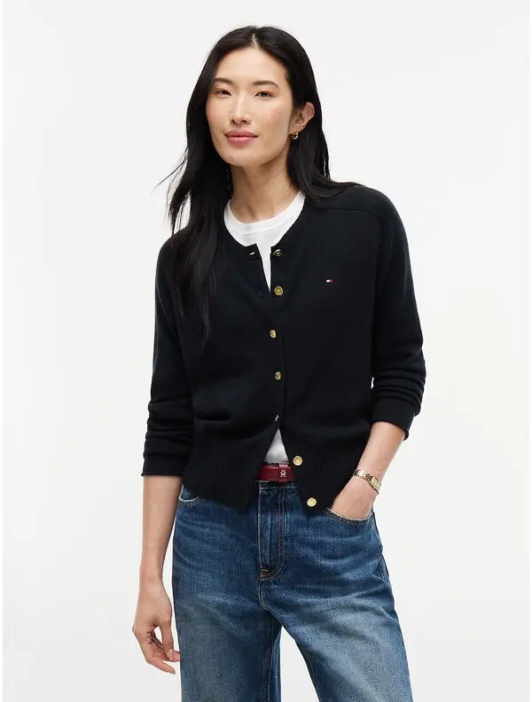 Tommy Hilfiger Gold-button Wool Cardigan