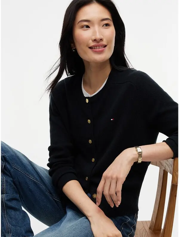 Tommy Hilfiger Gold-button Wool Cardigan