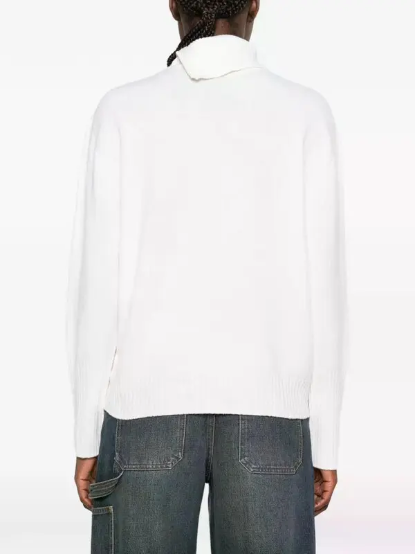 COURREGES Zip-neck Ribbed-trim Sweater