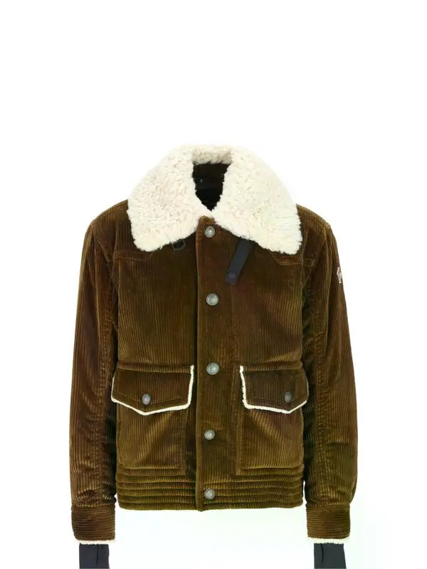 Moncler Givrand Shearling-trim Corduroy Bomber Jacket - Brown