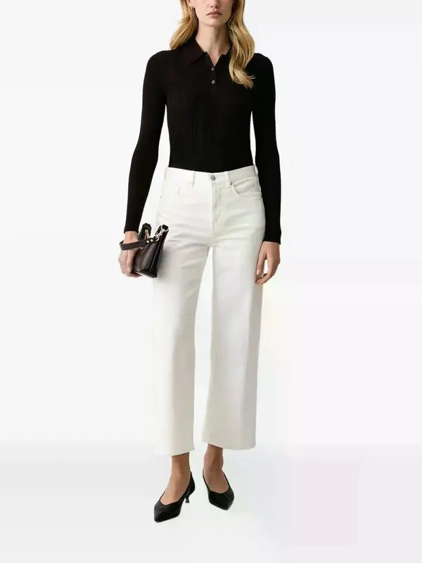 ISABELLE BLANCHE Ribbed-knit Polo Sweater