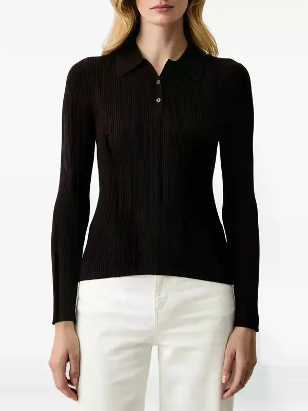 ISABELLE BLANCHE Ribbed-knit Polo Sweater