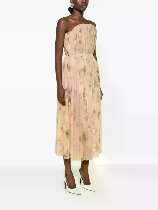 Magda Butrym Floral-print Pleated Midi Dress