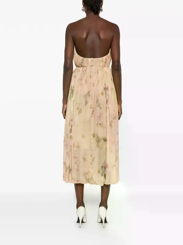 Magda Butrym Floral-print Pleated Midi Dress