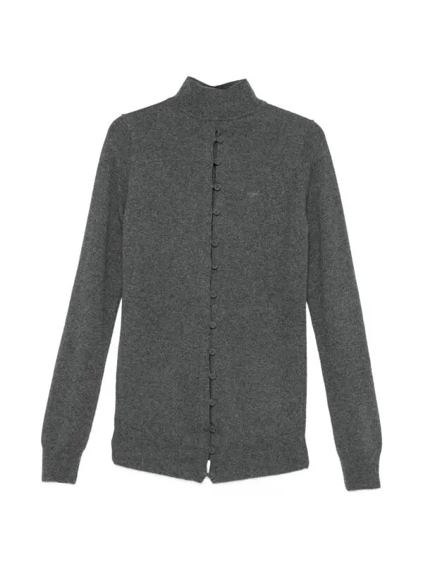 MUGLER Button-up High-neck Sweater