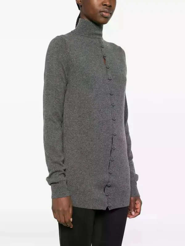 MUGLER Button-up High-neck Sweater
