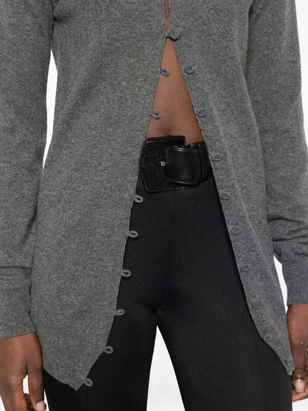 MUGLER Button-up High-neck Sweater