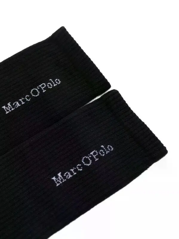 Marc O'polo Ribbed-knit Logo-print Socks