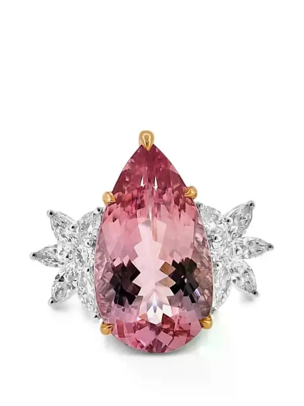 HYT JEWELRY Embellished Morganite And Diamond Ring