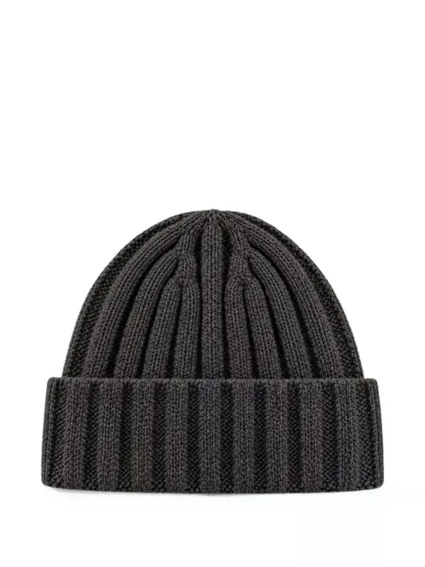 FRANZESE COLLECTION Ribbed-knit Turn-up Beanie Hat