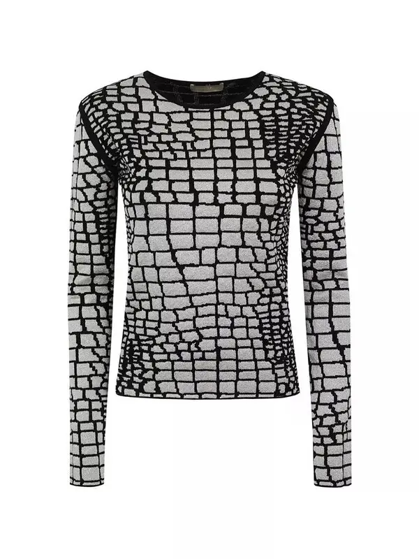 Elie Saab Geometric-pattern Long-sleeve Top