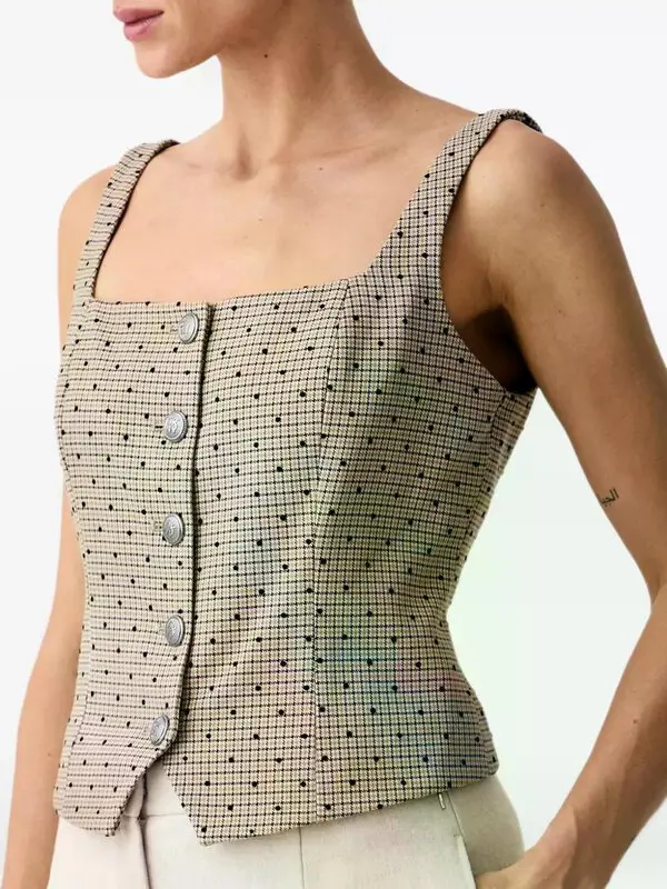 Dkny Check-pattern Button-front Top