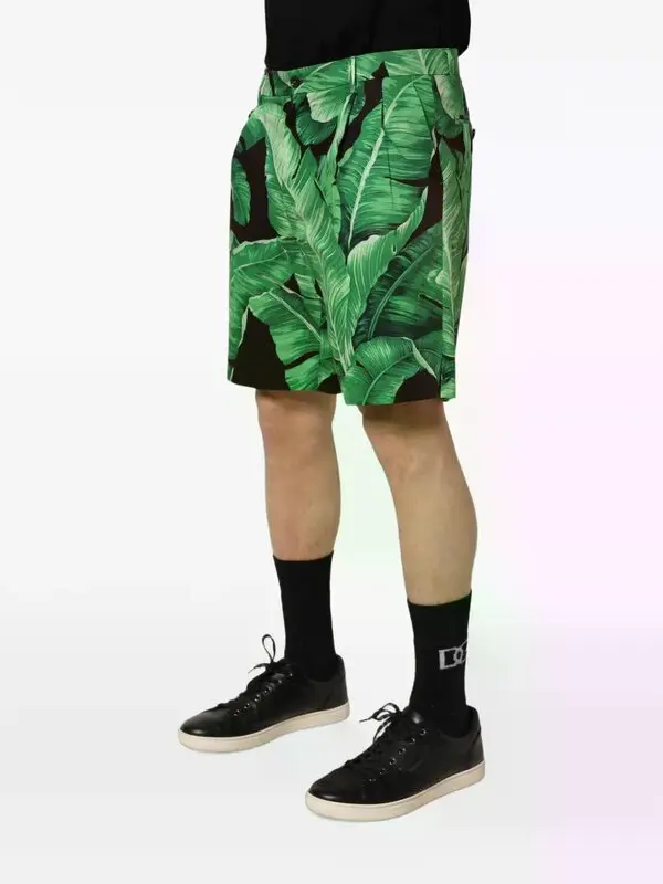 Dolce & Gabbana Banana Leaf-print Bermuda Shorts