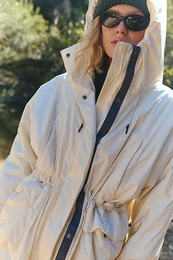 Free People Rainy Day Rituals Long Puffer - Moonglow