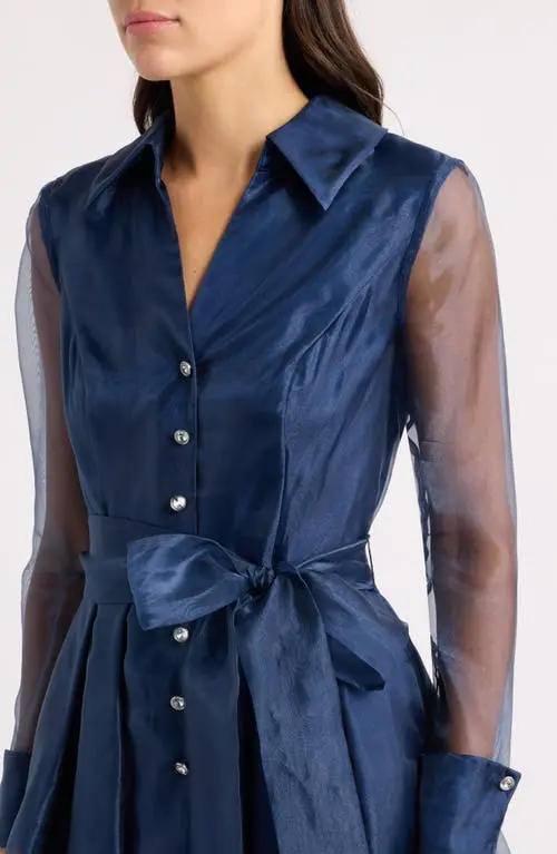 Eliza J Long Sleeve Midi Shirtdress