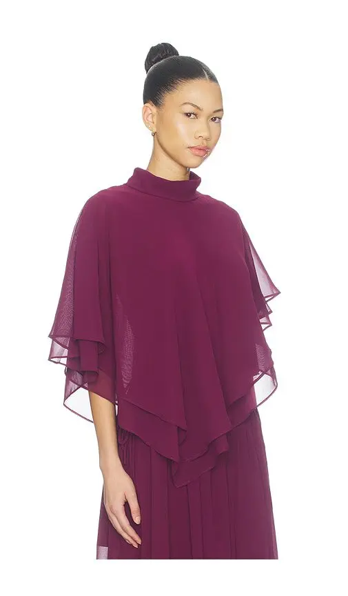 Line & Dot Amorette Cape Style Top In Purple