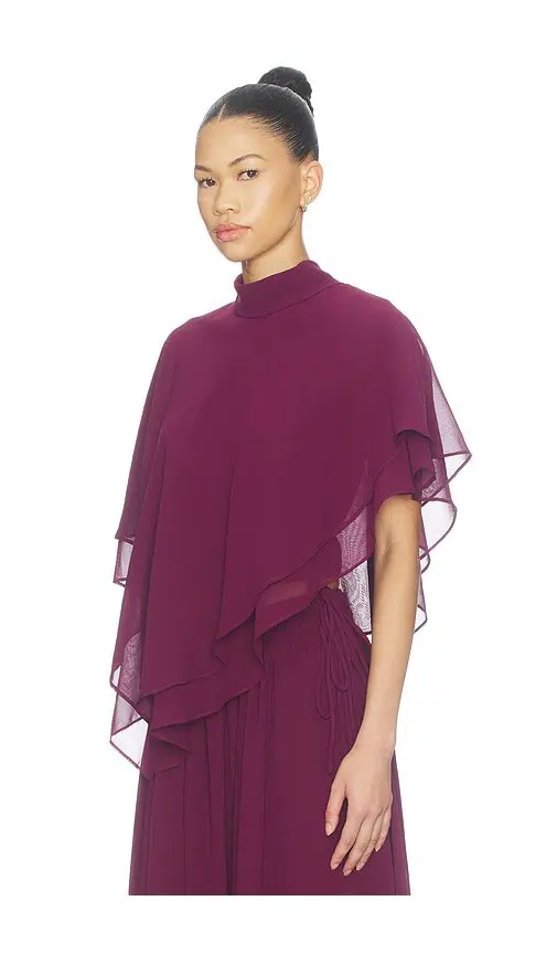 Line & Dot Amorette Cape Style Top In Purple