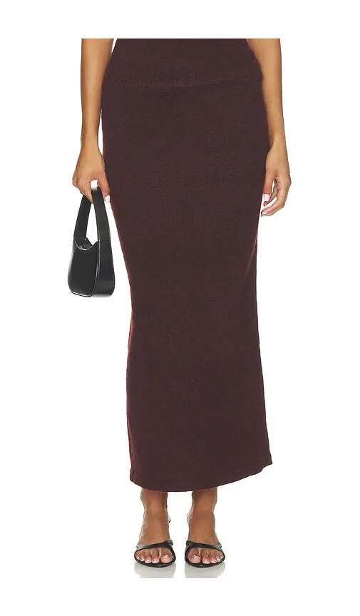 Line & Dot X Maxi Skirt In Burgundy