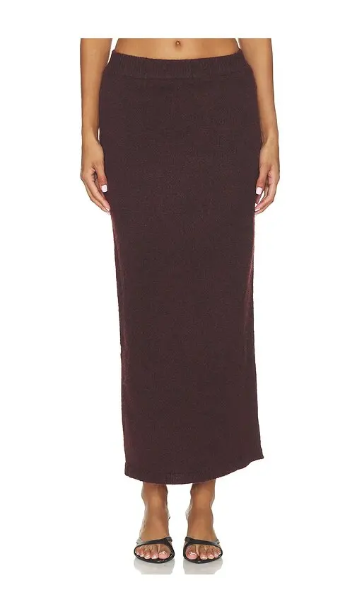 Line & Dot X Maxi Skirt In Burgundy