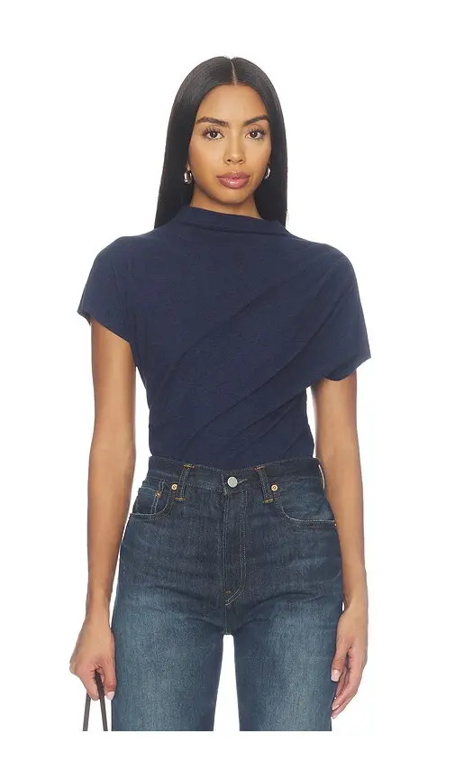 Line & Dot X Walker Draped Top - Navy