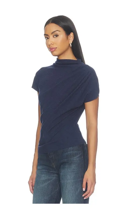 Line & Dot X Walker Draped Top - Navy