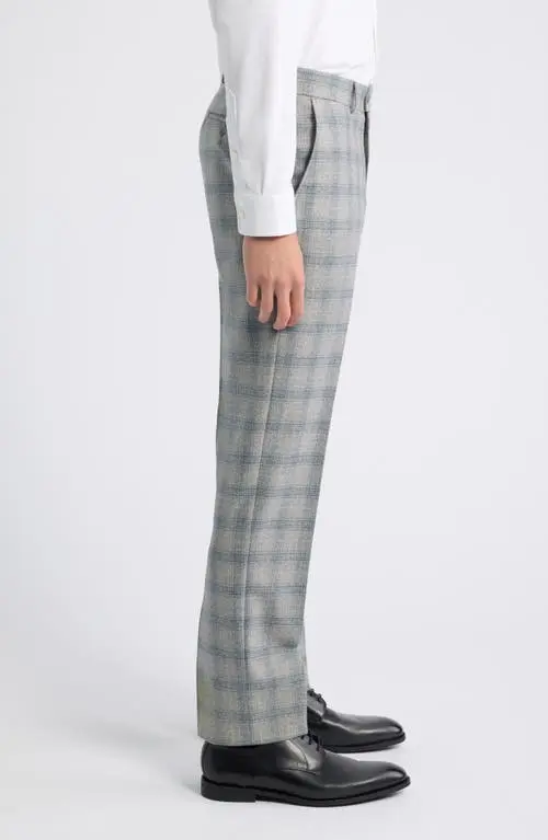 Berle Virgin Wool Plaid Dress Pants