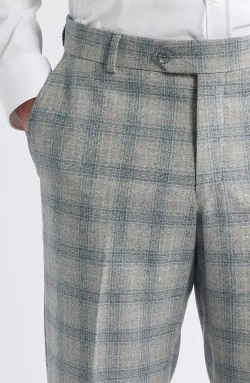 Berle Virgin Wool Plaid Dress Pants