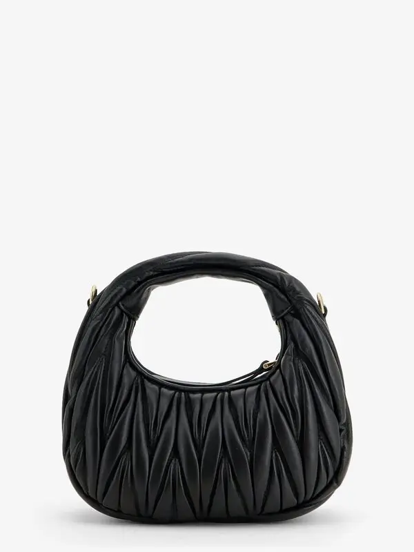 Miu Miu Wander Matelassé Leaher Mini Hobo Bag - Black