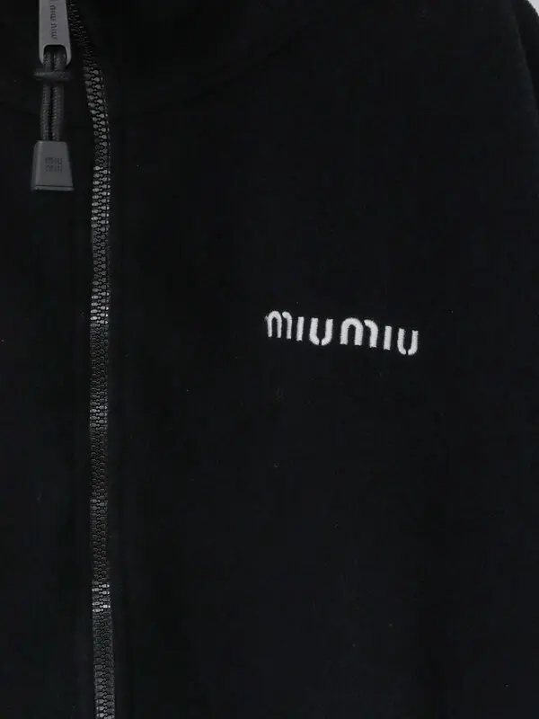 Miu Miu Oversized Cotton Zipup Sweatshirt