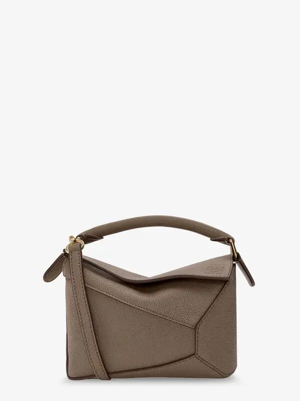 Loewe Puzzle Edge Mini Leather Handbag - Grey