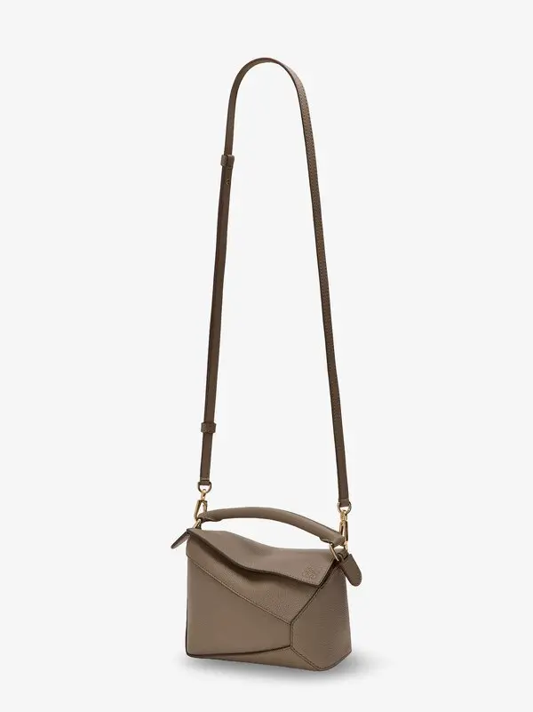 Loewe Puzzle Edge Mini Leather Handbag - Grey